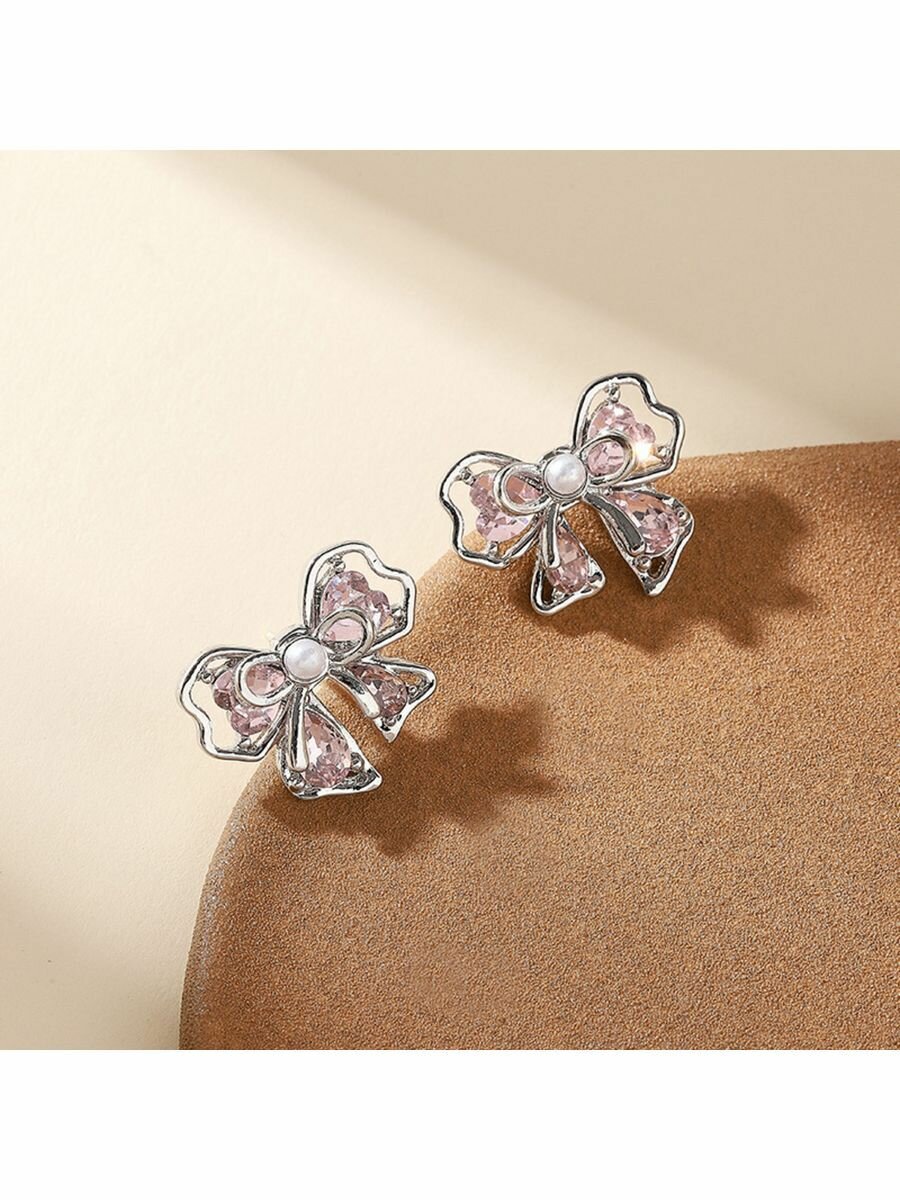 Серьги пусеты, фианит