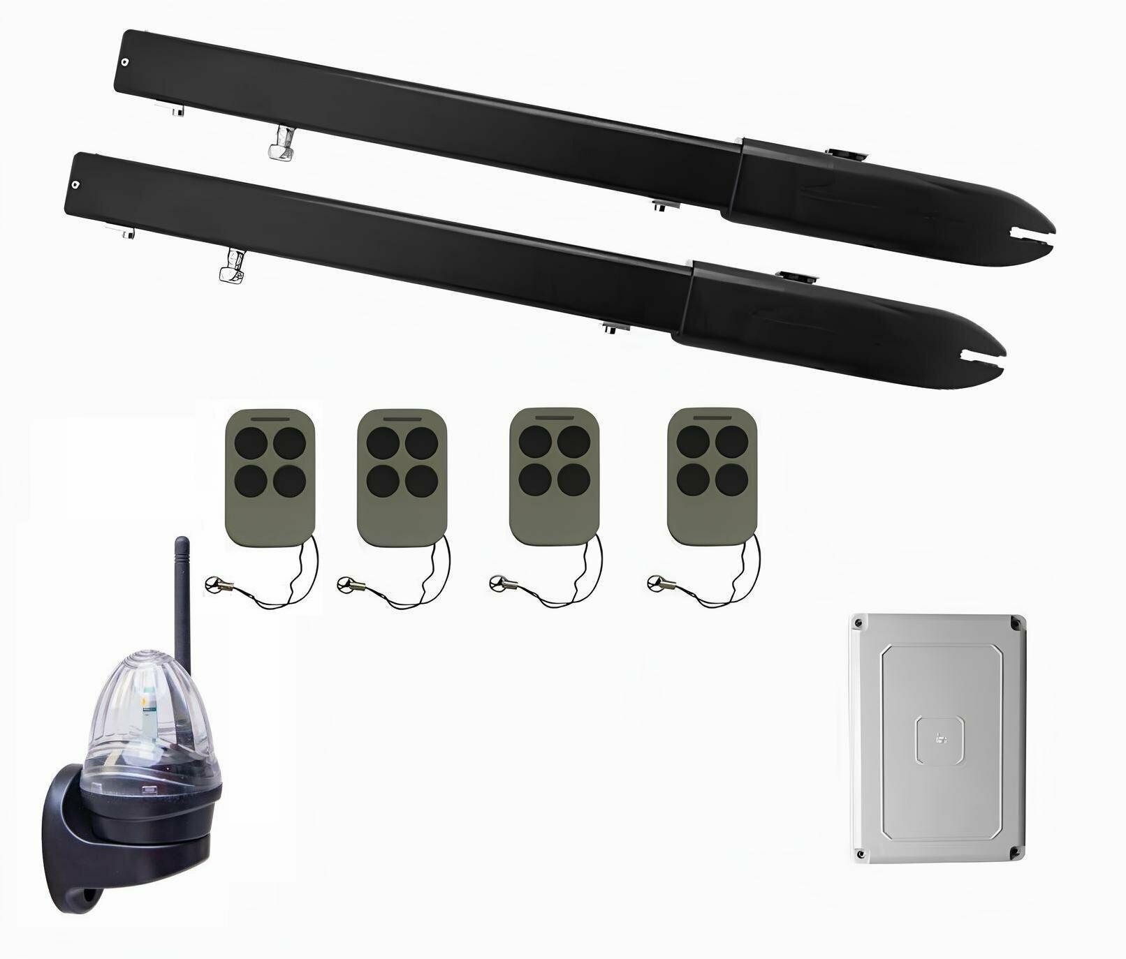 Автоматика для распашных ворот KSW-3000 L-T4-4K, комплект: 2 привода, блок управления, 4 пульта, лампа