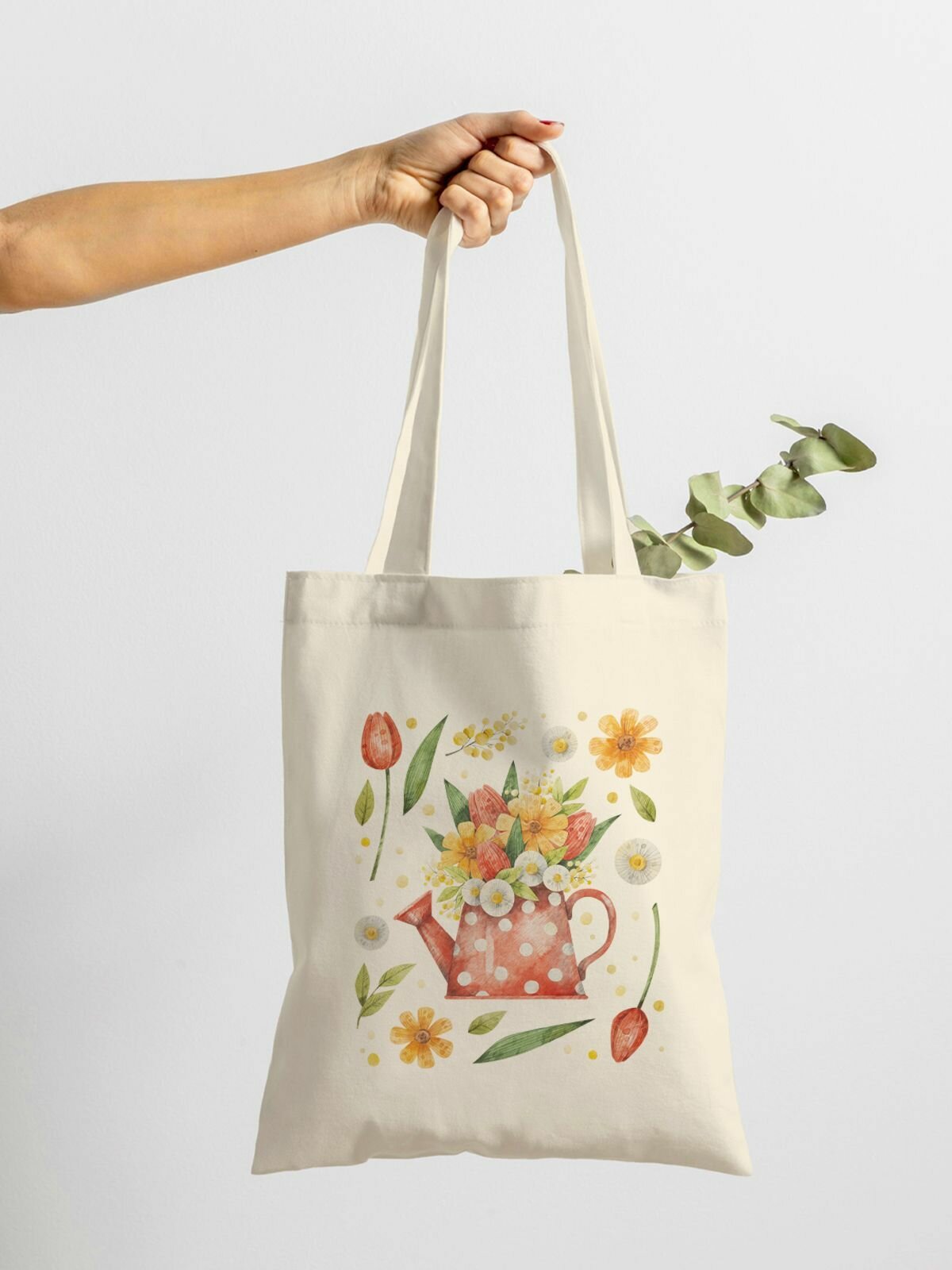 Сумка шоппер шоппер с принтом "Дачный букет" 8 марта 14 февраля шопер авоська холщовая с рисунком в подарок