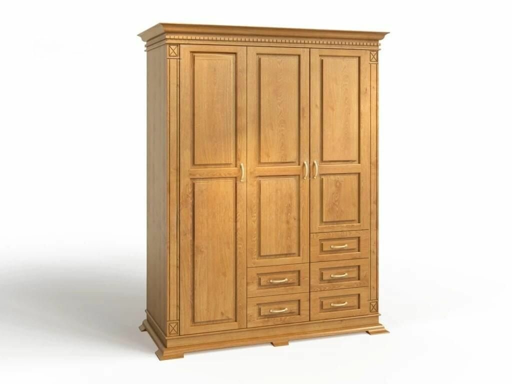 Шкаф Верди №546 из Массива сосны, 150х55х220 см, классический орех 2