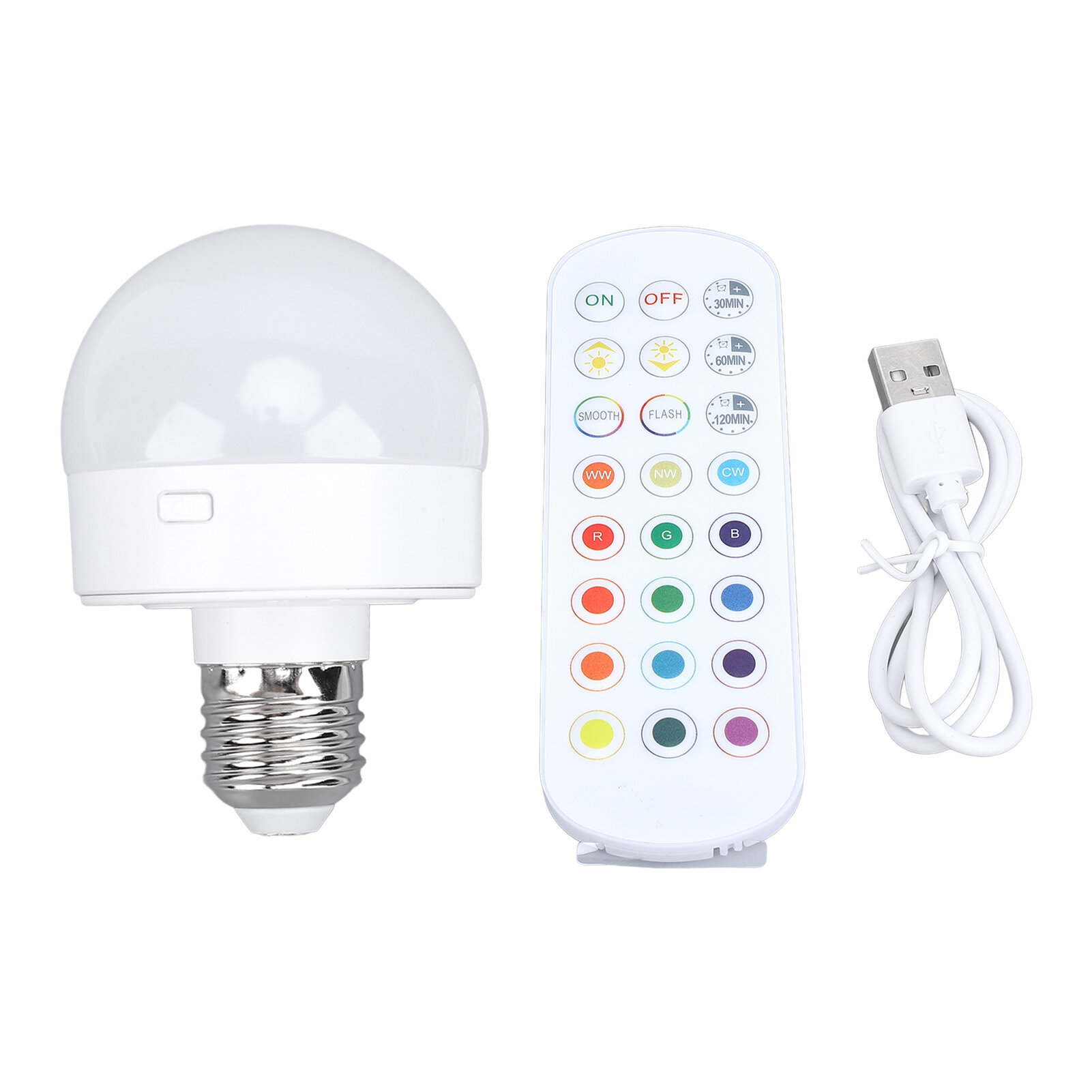 Магнитная лампочка E26 на перезаряжаемых батареях с пультом дистанционного управления, таймером, регулировкой яркости и RGB-подсветкой для спальни.