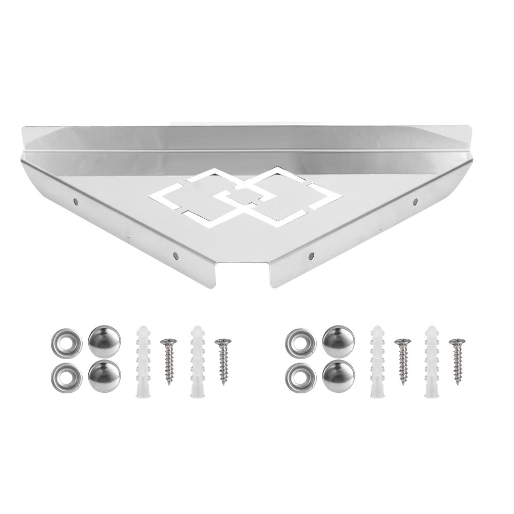 Треугольная полка для хранения из нержавеющей стали, угловая полка для душа, органайзер для домашнего отеля, штамповочного типа