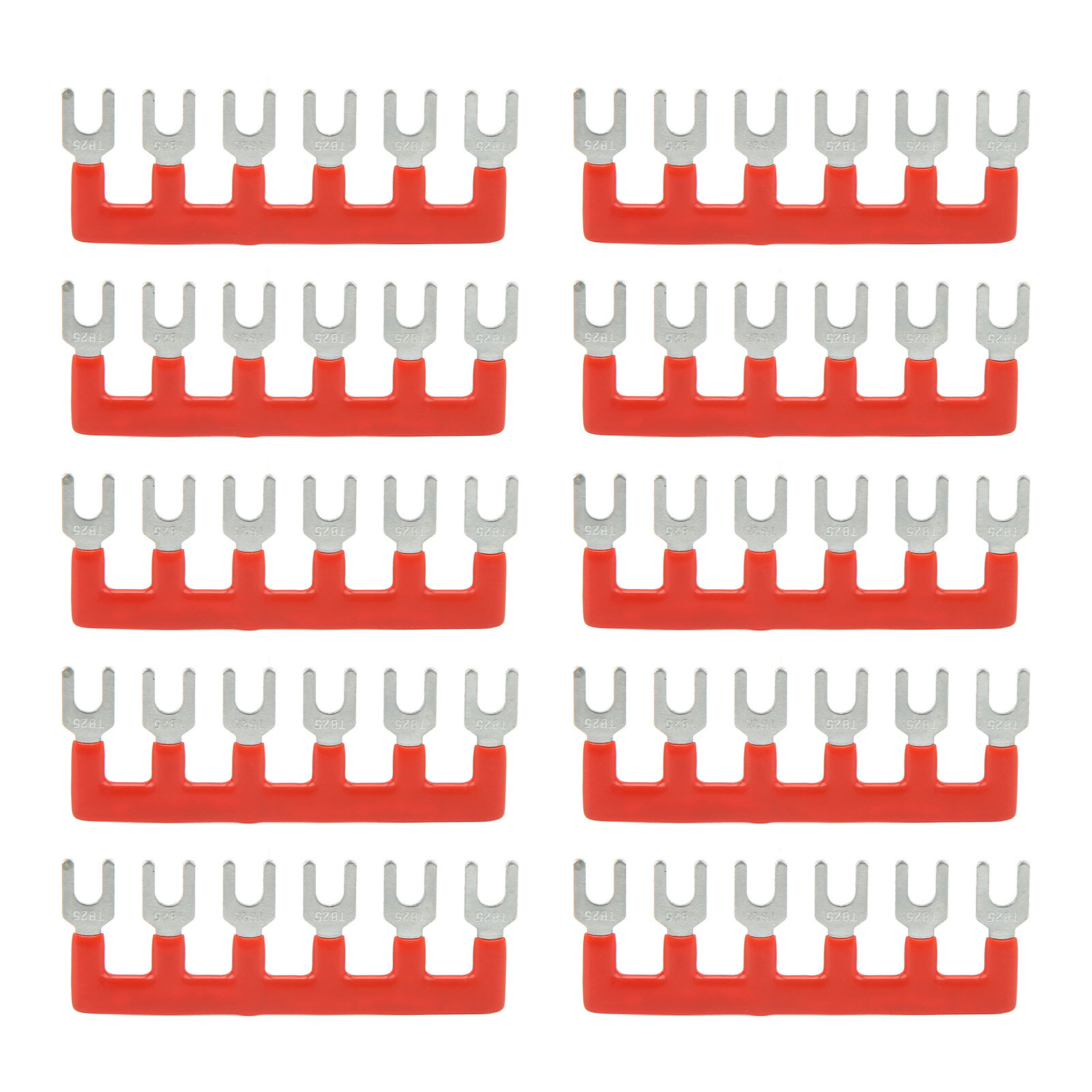 10 шт. клеммных колодок вилочного типа барьерного типа 400 В 25 А из ПВХ и меди TB для бытовой техники и строительных площадок TB 2506