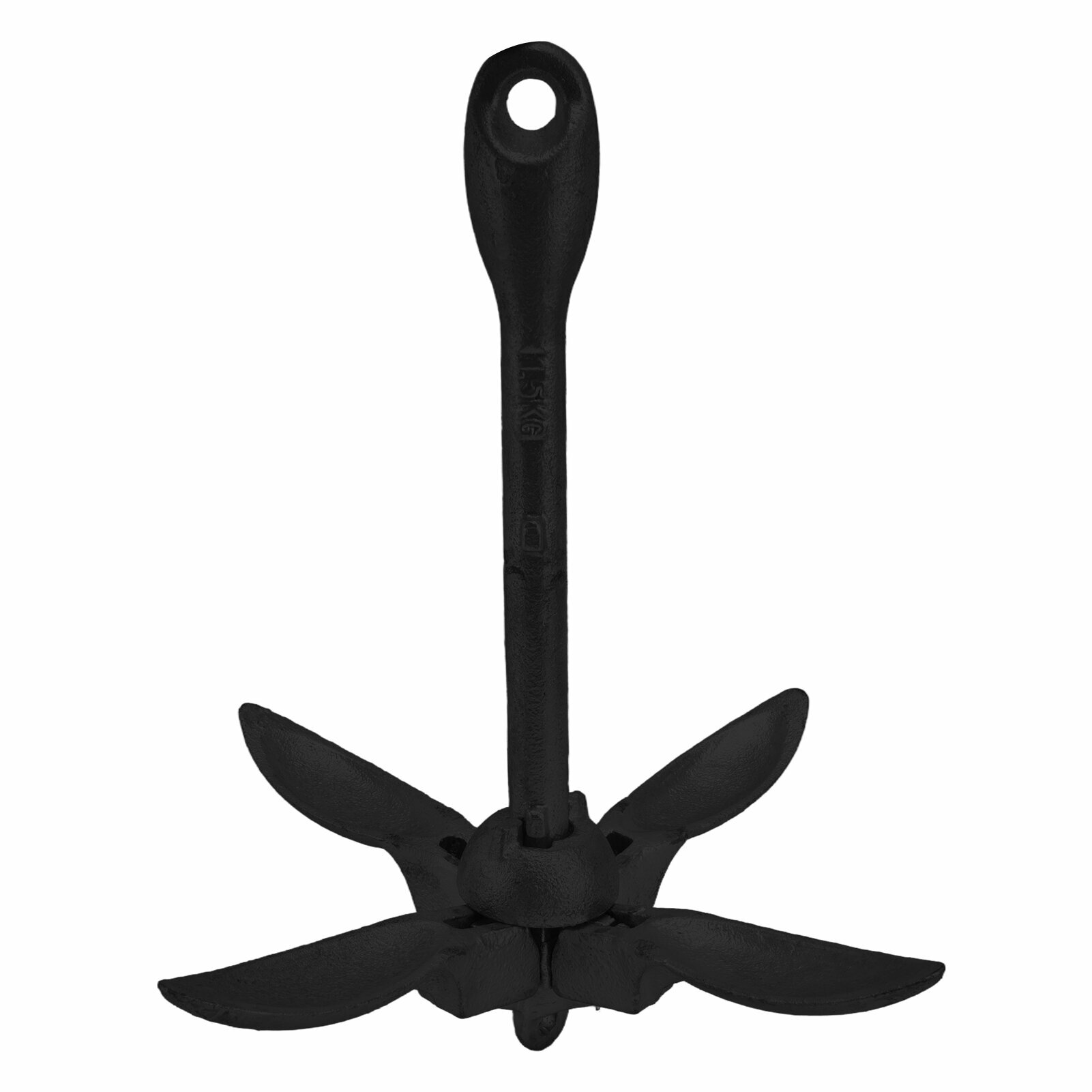 Складной якорь-кошка, 1.5 кг, стальной, для каяков, черный