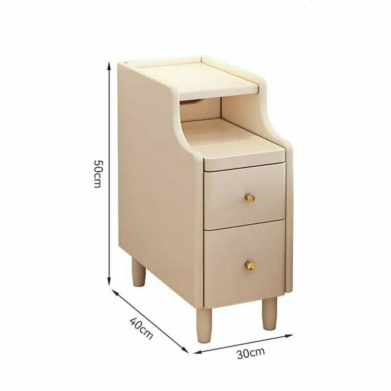 Тумба прикроватная, с ящиками, массив дерева/сосны, белый, 30 x 40 x 50 см
