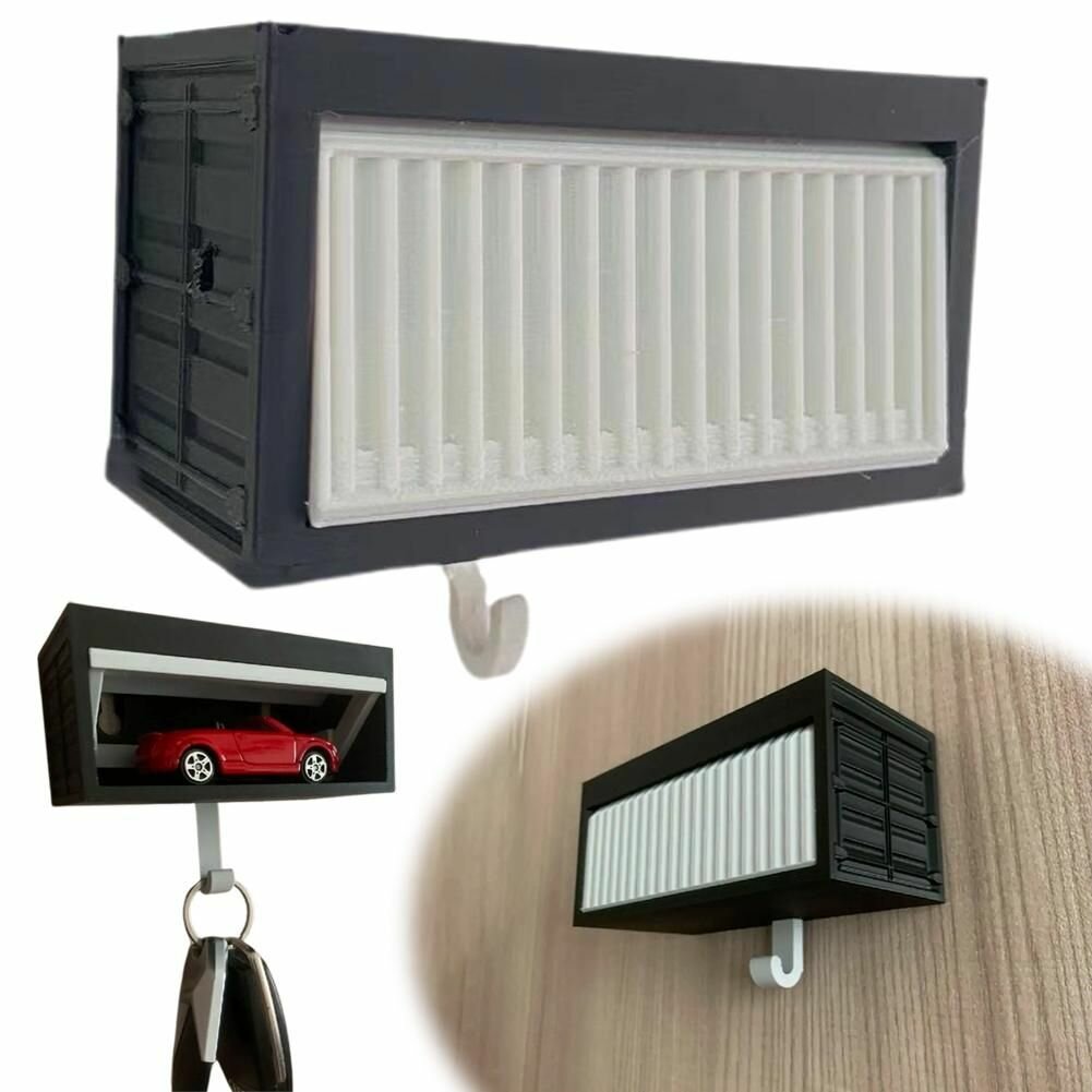 Креативная настенная вешалка для ключей в форме гаража, напечатанная на 3D-принтере