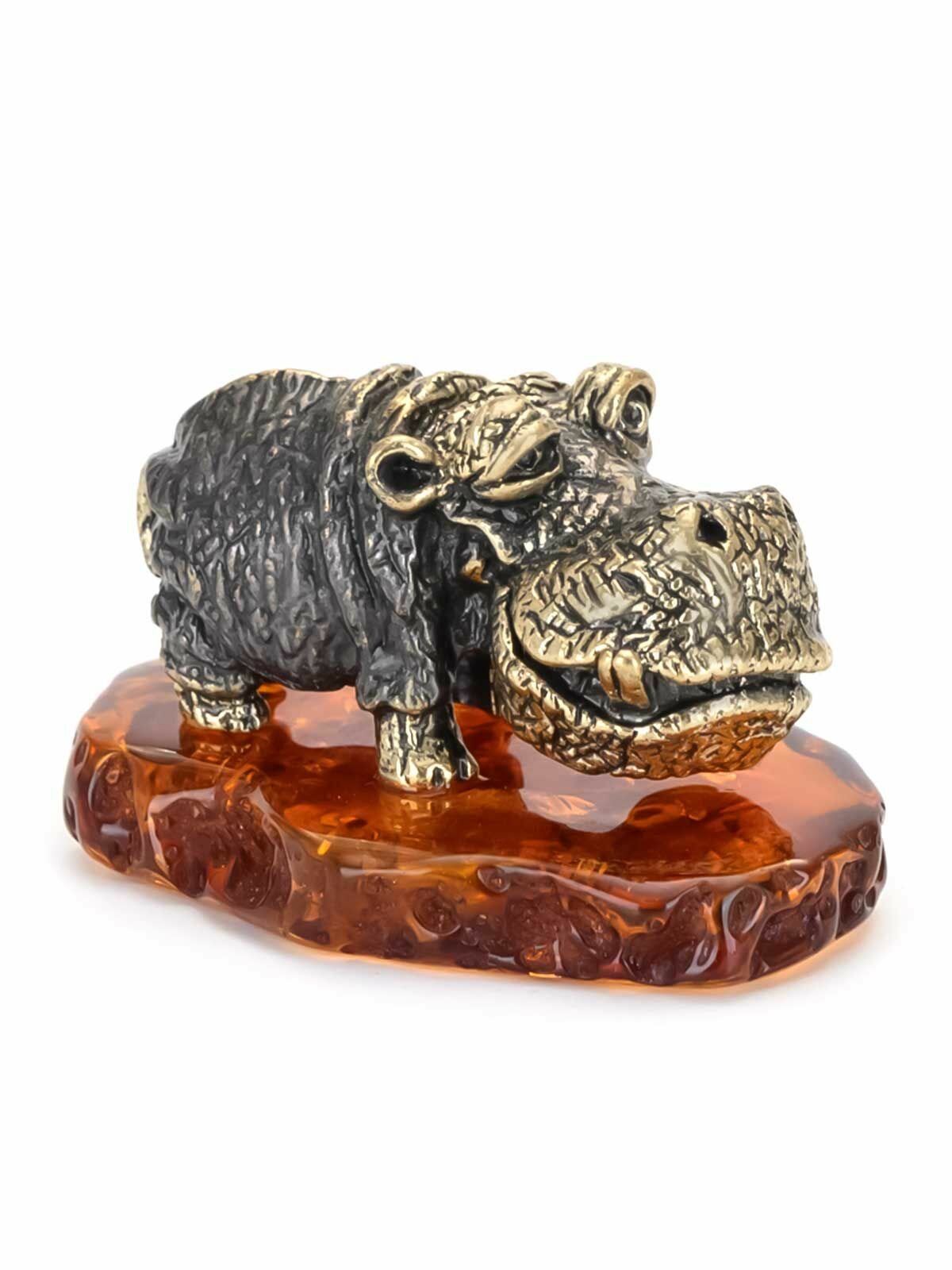 Сувенирная фигурка - Бегемот Валера, Балтийский Янтарь, 2,8 см