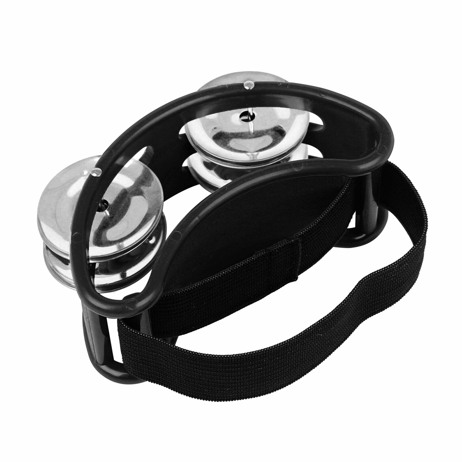 Перкуссионный тамбурин для ног с 4 парами джинглов из нержавеющей стали и эластичным ремешком. Ударный музыкальный инструмент для аккомпанемента кахону.