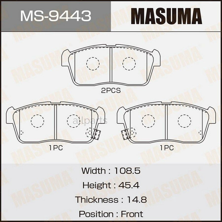 MASUMA MS-9443 Колодки передние TOYOTA bB MASUMA MS-9443