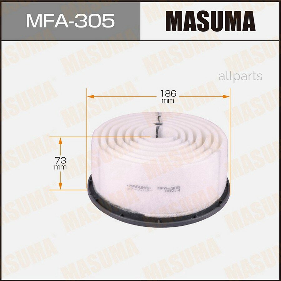 MASUMA MFA-305 фильтр воздушный!\ Toyota Liteace 7K-E KM70/75/80/85 99-, 2Y/3Y -99, Townace 7K-E KM70/75/80