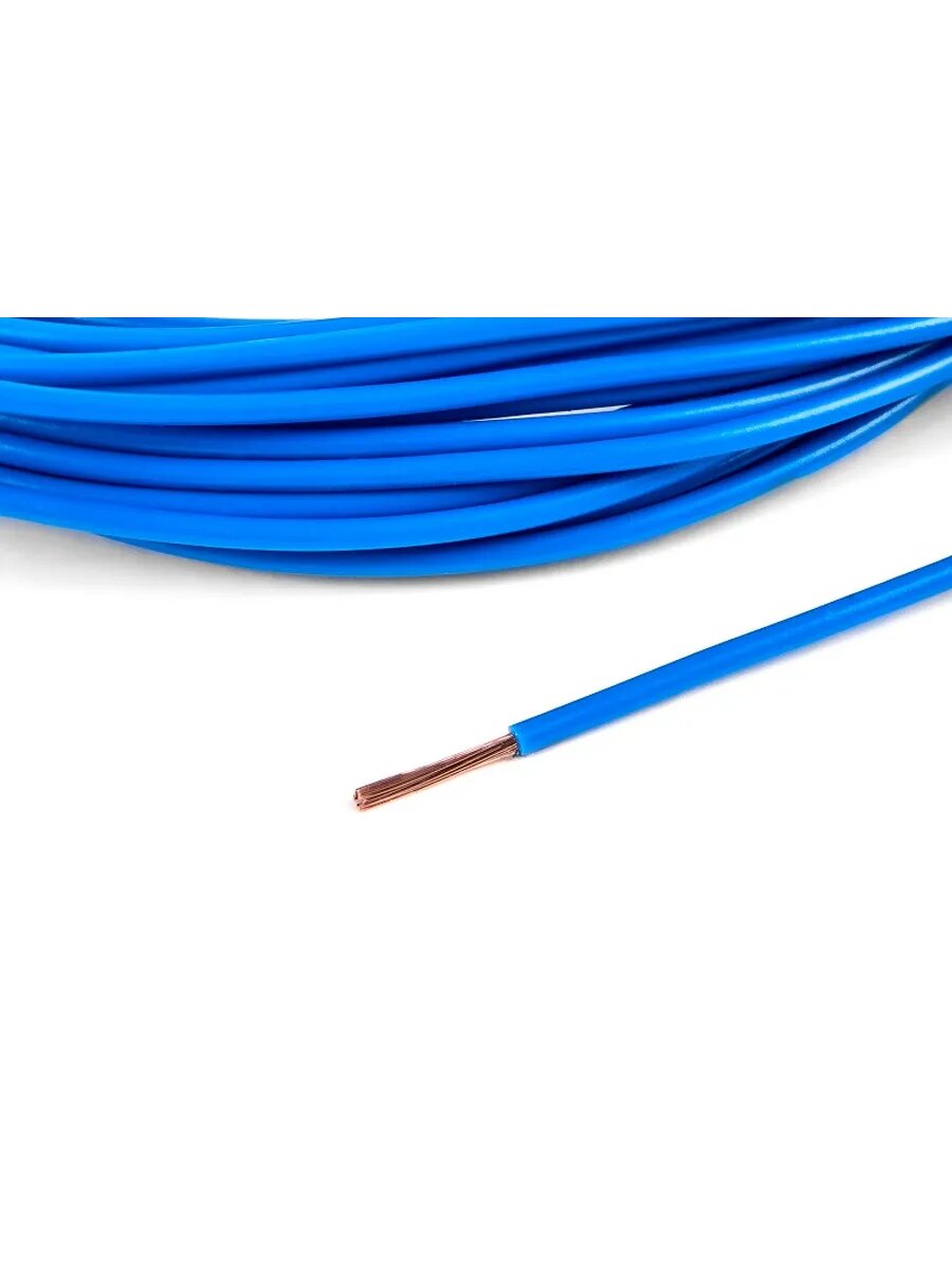 Провод пвам 1,0 кв. мм цвет голубой, длина 5м. Новое