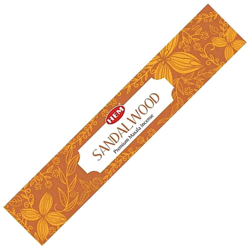 SANDALWOOD Premium Masala Incense, Hem (сандаловое дерево премиум масала благовония палочки, Хем), уп. 15 г.