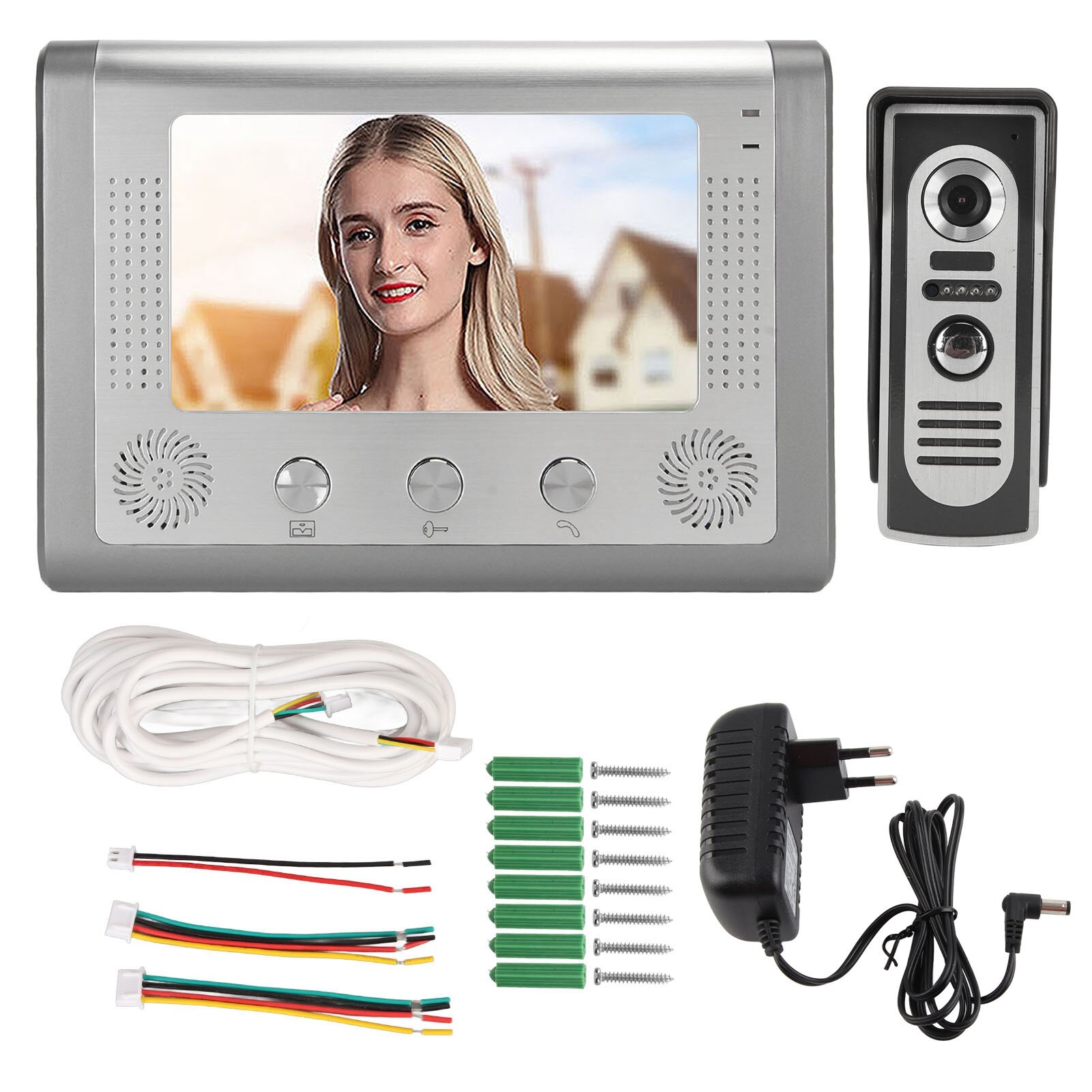 7 -дюймовый видео -интерком -система проводная видео дверь Дверь Дверь Дверь Комплект
