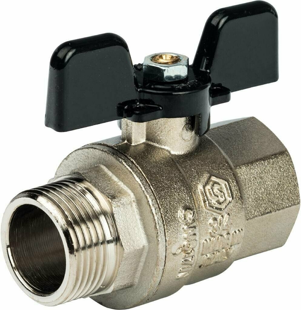 Кран шаровый полнопроходной STOUT, ВР/НР, ручка бабочка 3/4, SVB-0004-000020