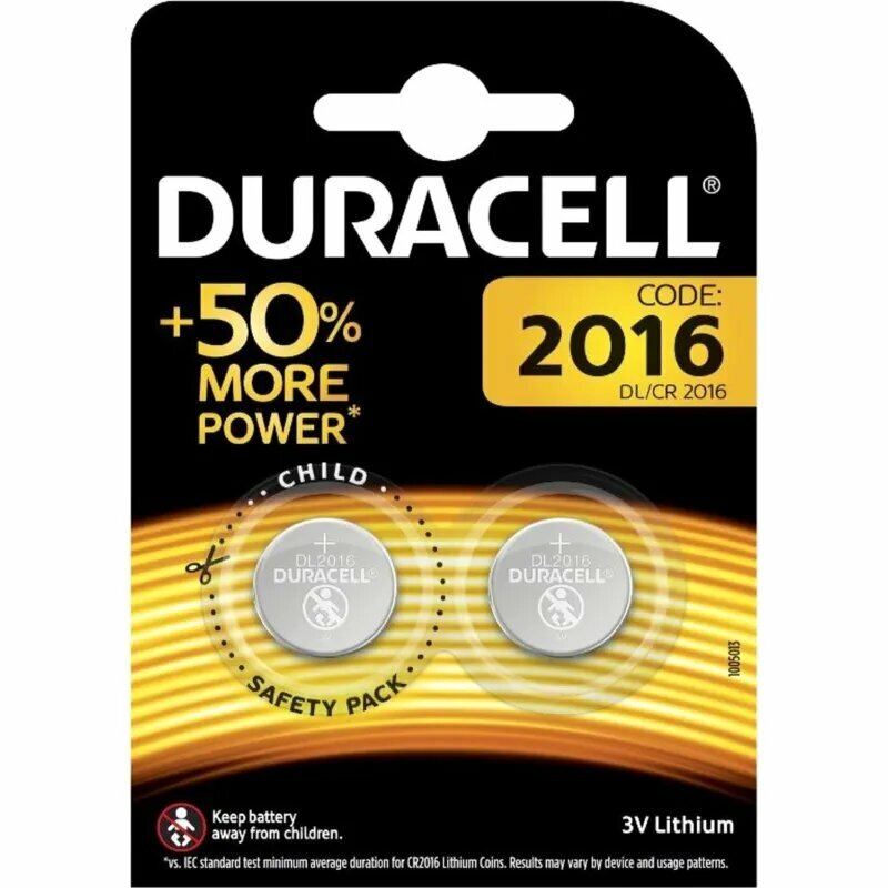 Батарейка Duracell CR2016/2BL (CR2016/2BL) (2 шт/уп) 2127919