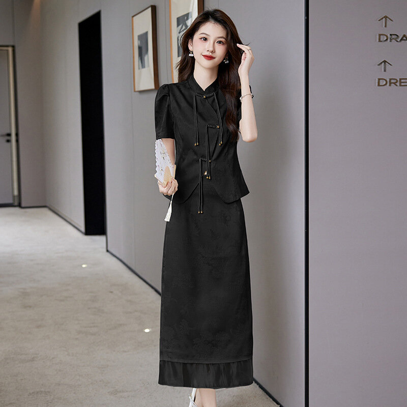 Юбка, 2025, летняя, в китайском стиле