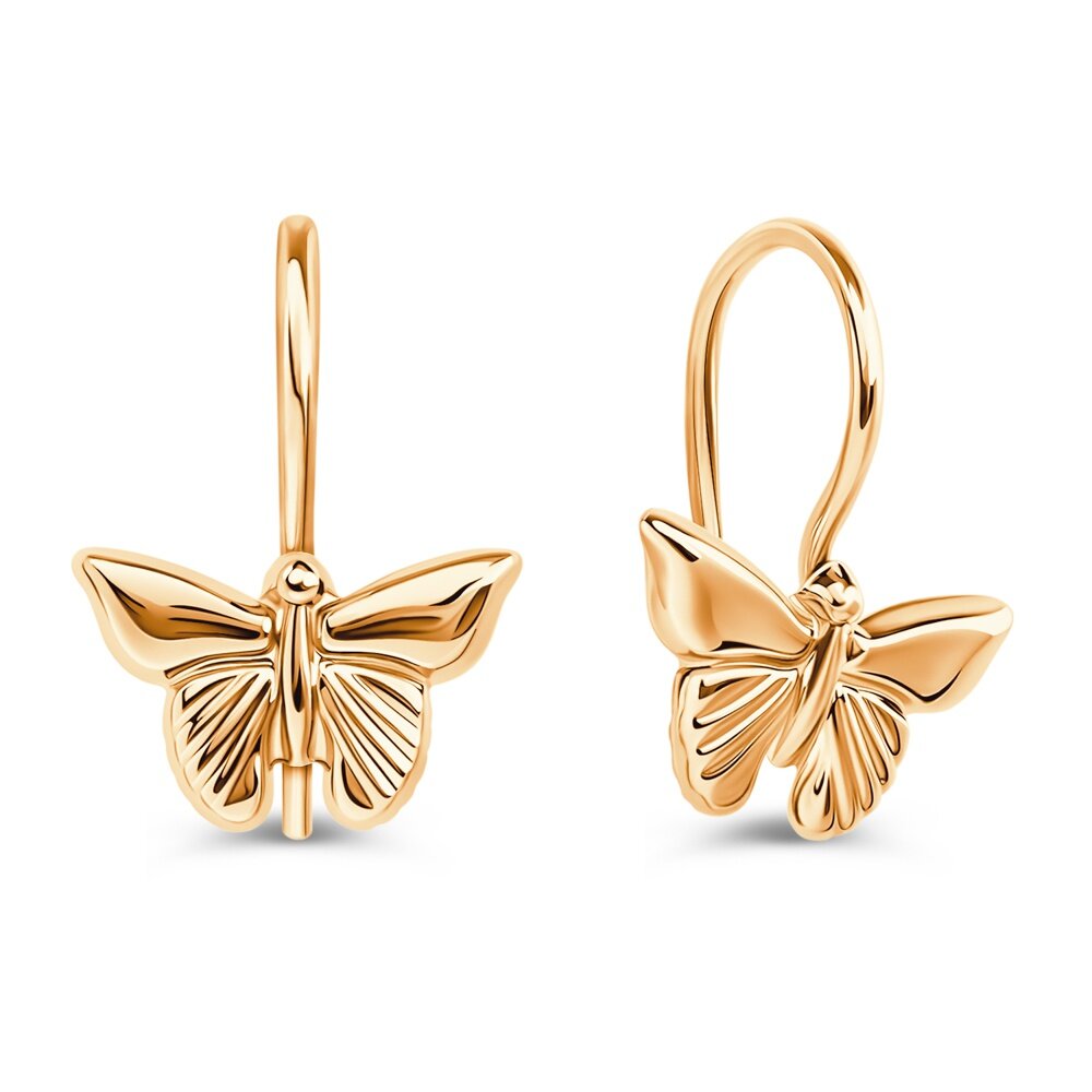 Серьги, красное золото, 585 проба