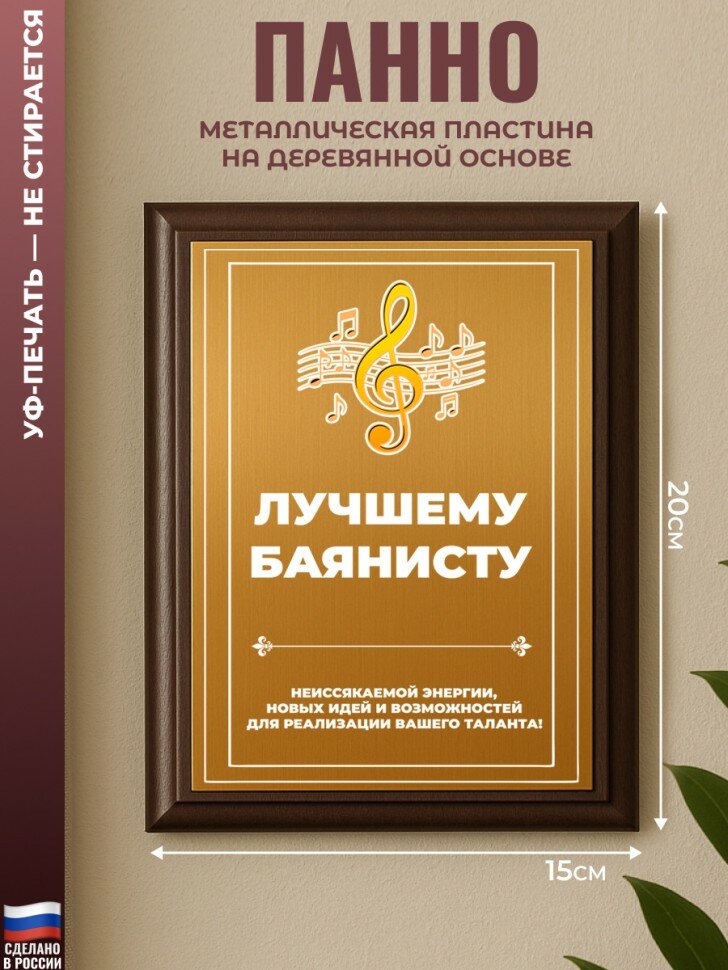 Настенный диплом "Лучшему баянисту" Музыканту
