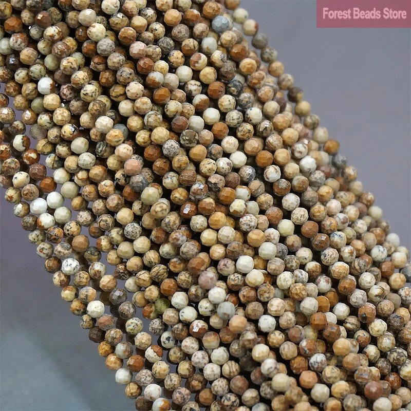 Бисер Амазонит граненый синий 2мм/3мм 3mm-about 120pcs, Picture Jaspers