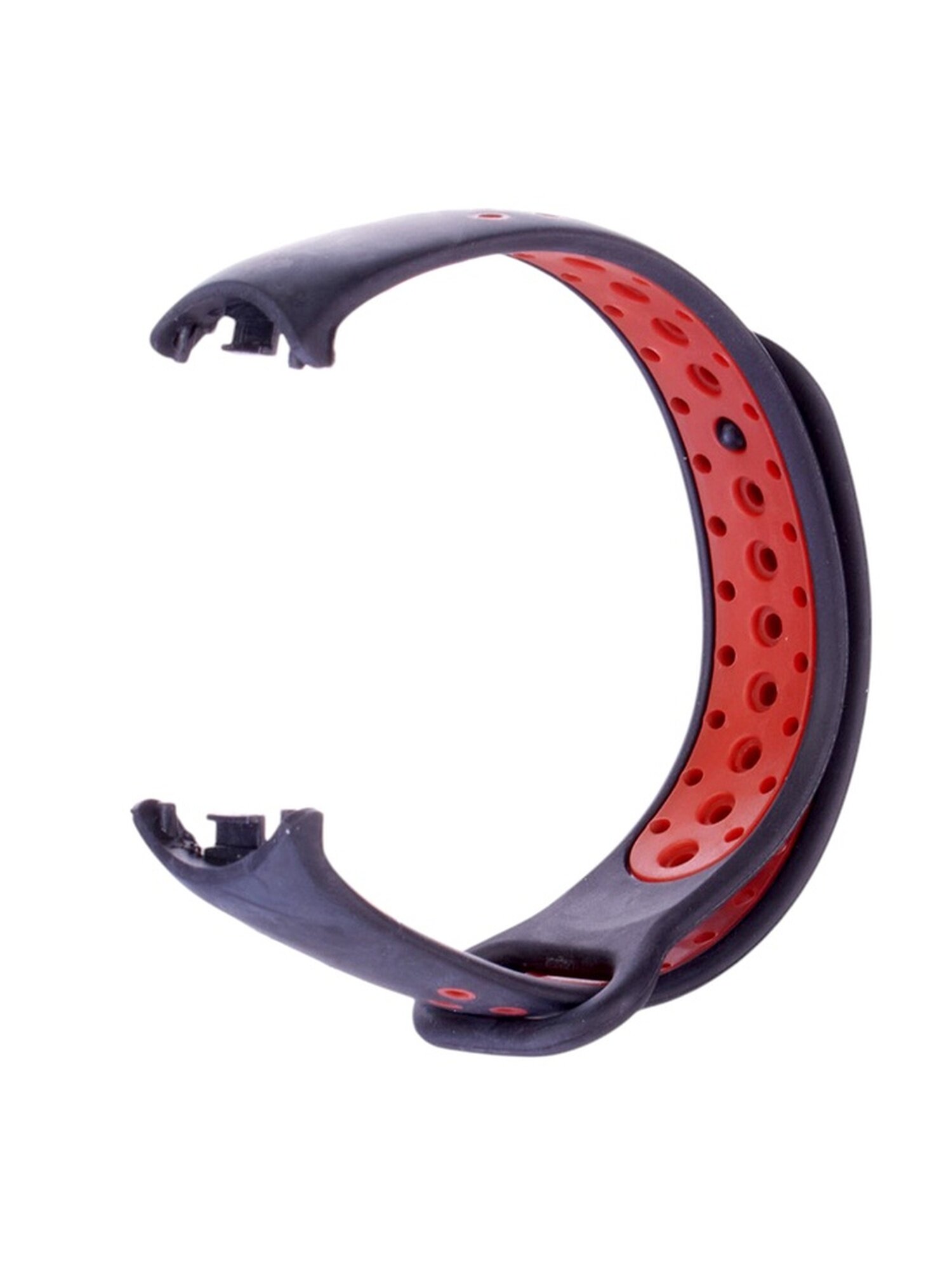 Ремешок Luazon для фитнес-браслета Mi Band 8/9, с перфорацией, чёрно-красный