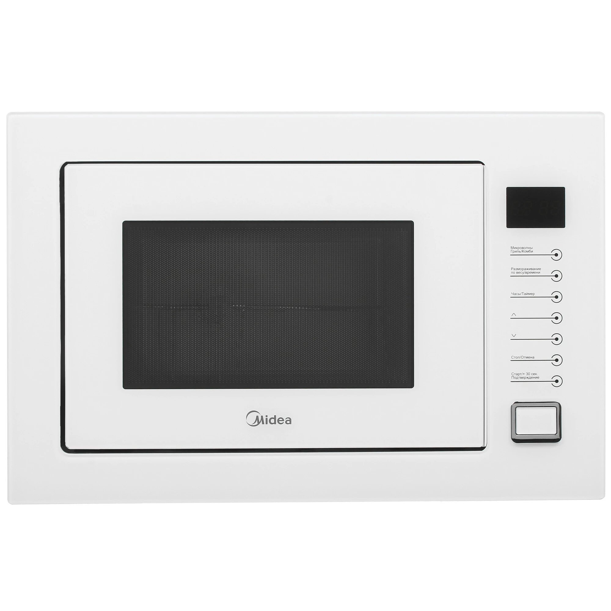 Микроволновая печь Midea, встраиваемая, сенсорная, 900 Вт, нержавейка, белый