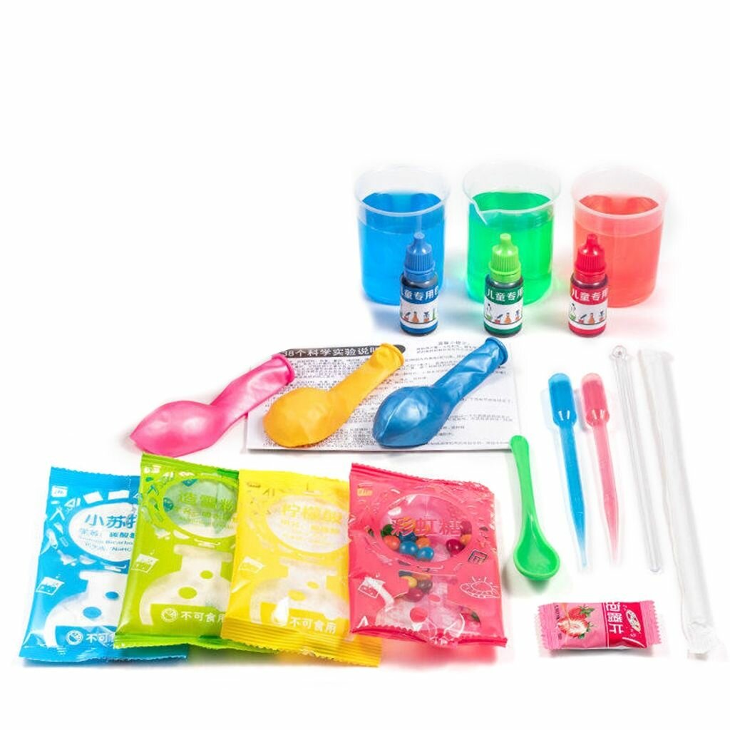 (1 комплект) Детский набор для научных химических экспериментов ручной работы-38