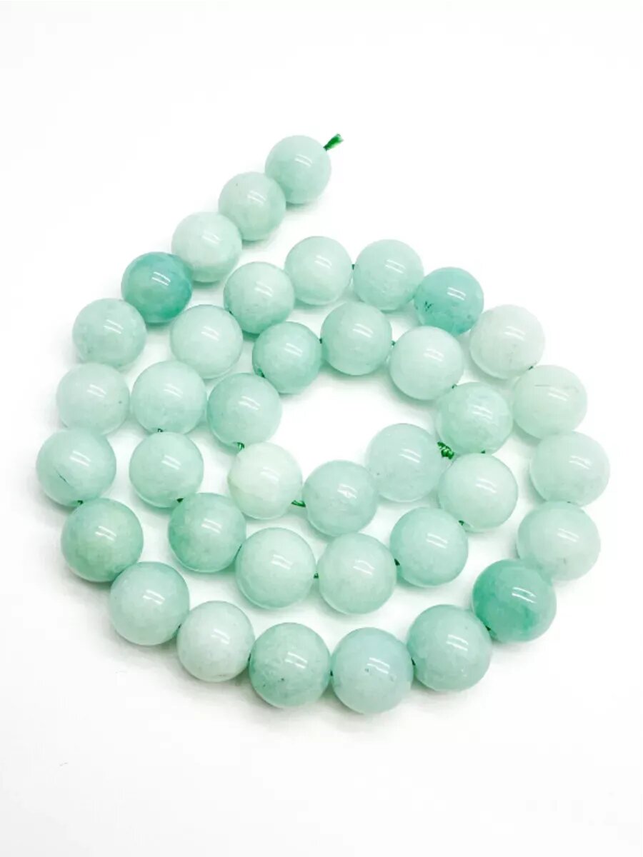 1122 Круглый агат для рукоделия мятно-бирюзовые 10 мм 1 нить