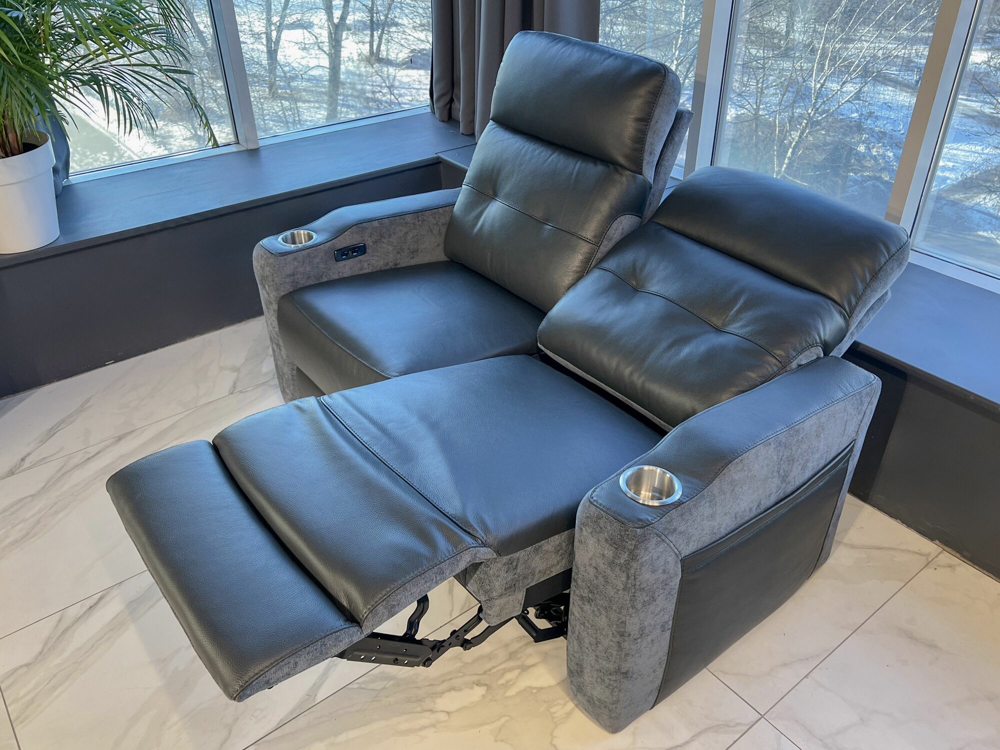 Диван натуральная кожа, электрический реклайнер для домашнего кинотеатра, двухместный диван, раскладной