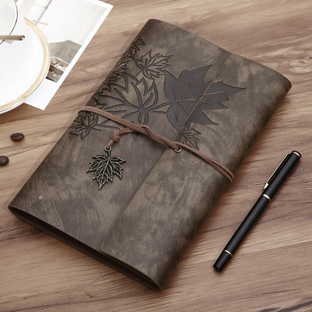 Блокнот-справочник в стиле ретро формата А5 из крафт-бумаги, пустая внутренняя страница коричневого цвета