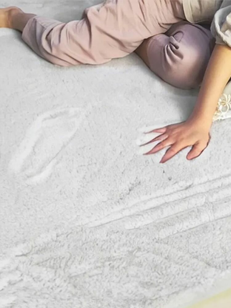 Квадратный ковер из искусственного меха кролика, короткий плюш, точечное пластиковое нескользящее дно, можно использовать в спальне гостиной детской комнате