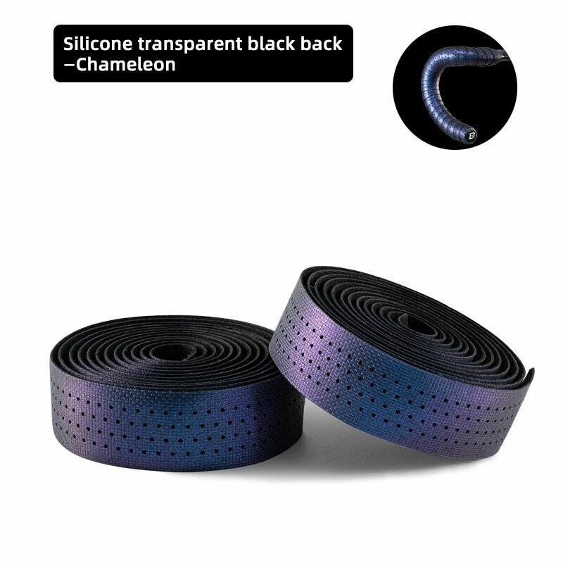 ROCKBROS Лента на руль шоссейного велосипеда, противоскользящая легкая лента из искусственной кожи EVA, аксессуары для велосипедного руля с 2-разъемом для руля