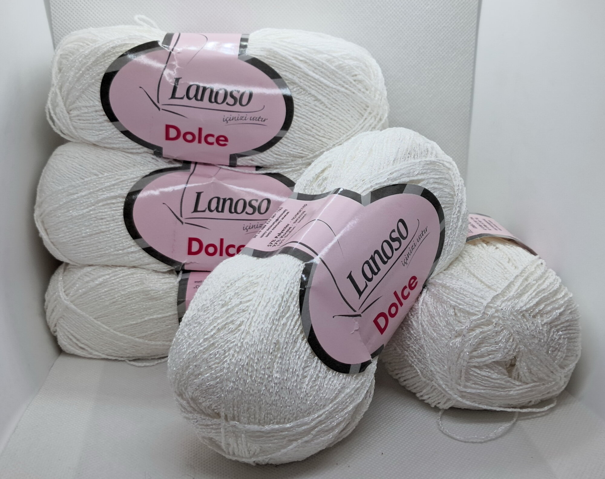 Редкая импортная летняя пряжа "Ланосо Дольче"; цвет белый