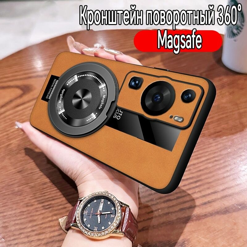 Чехол на Huawei P60, P60 pro (Хуавей П60, П60 Про) Вращающийся магнитный кронштейн, защита головки камеры