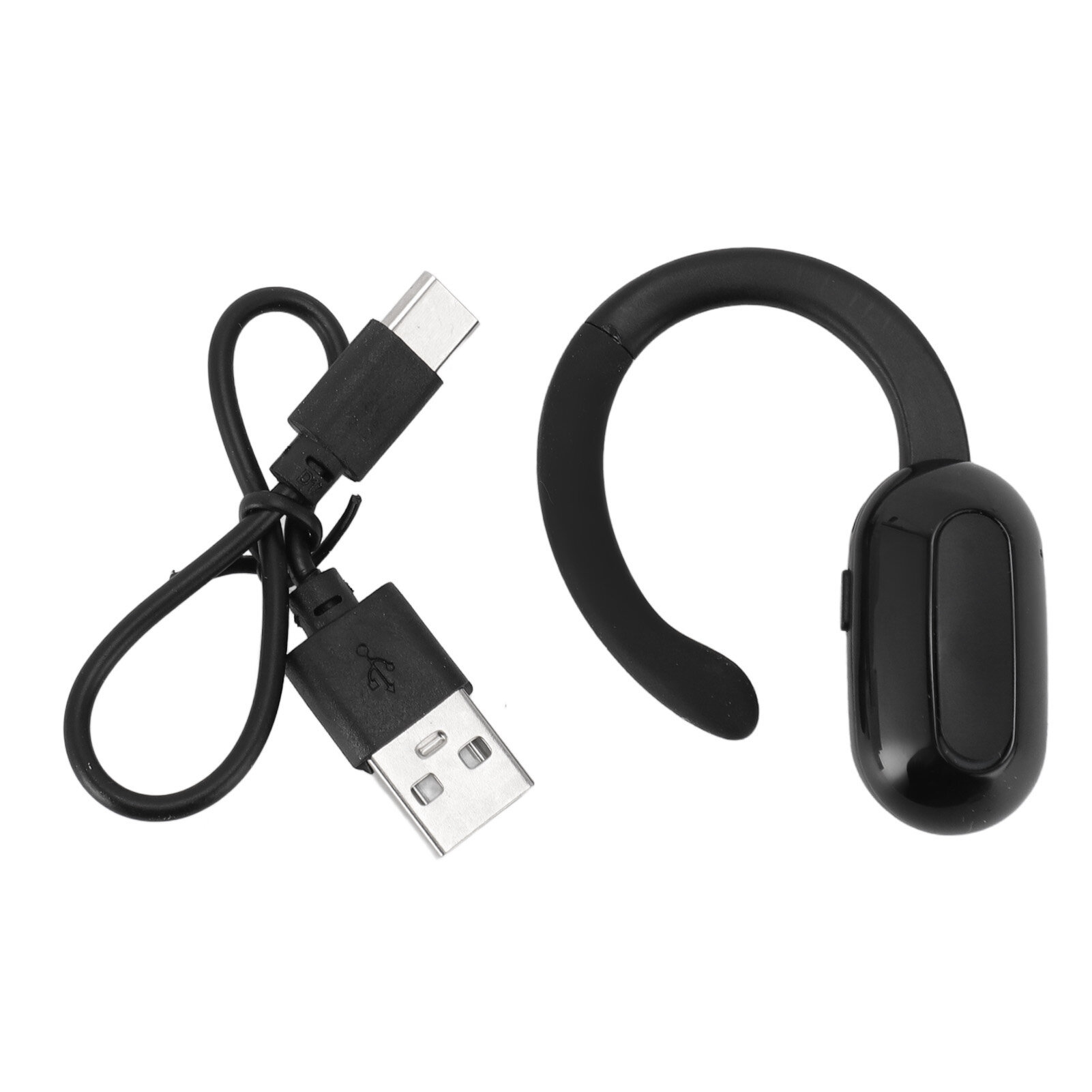 Беспроводные Bluetooth-наушники-вкладыши, регулируемые, одинарные, внешние, звуковые, подвесные, для спорта, черные, легкие, удобные