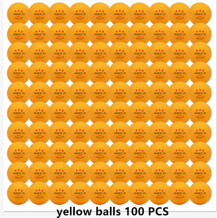 Huieson 3 Star Мячи для настольного тенниса Желтый, Yellow balls 100 PCS