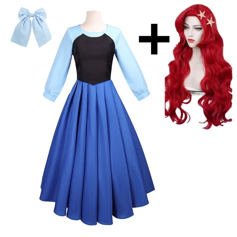Косплей костюм русалки Ариэль S, Dress and wig