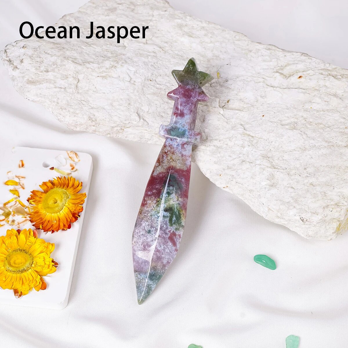 Нож из камня Ocean Jasper