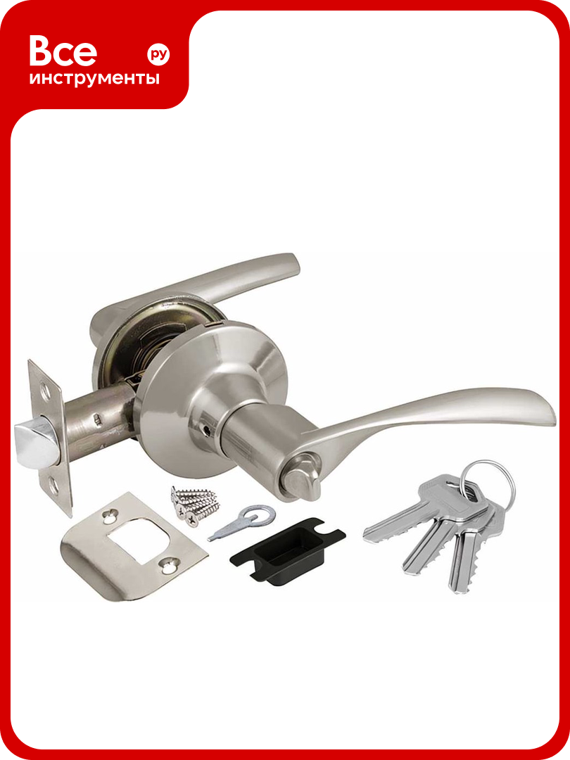 Ручка защелка AJAX 6010 SN-E кл./фик. мат. никель 39521