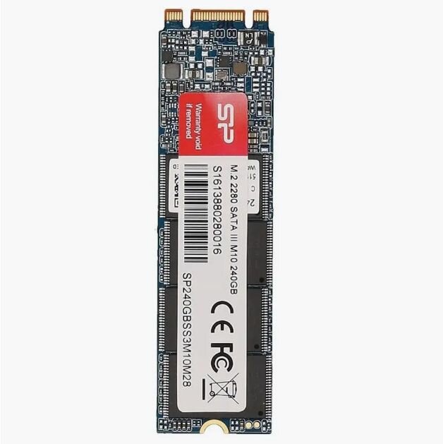 240 ГБ SSD M.2 накопитель SILICON POWER SP240GBSS3M10M28 (SP240GBSS3M10M28) - SATA3 6.0 Гбит/с, чтение - 520 Мбайт/с, запись - 460 Мбайт/с, 3D TLC NAND