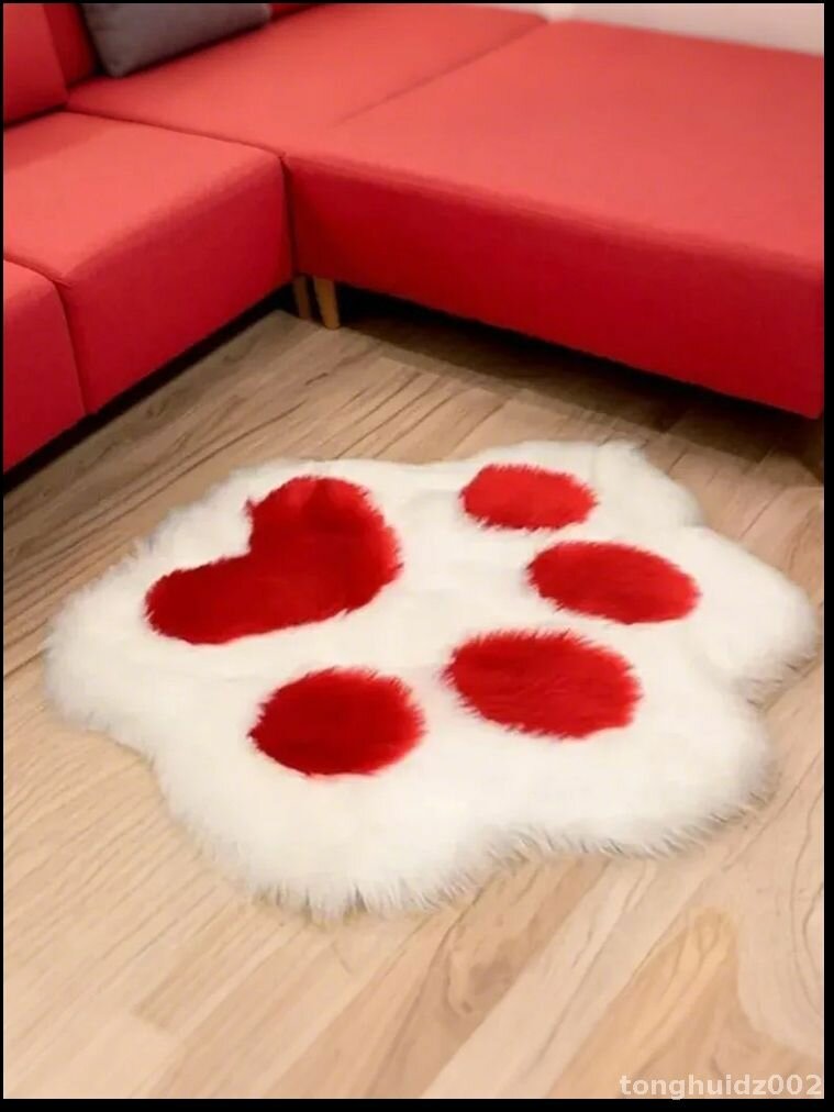 Меховой ковер, украшение из искусственного шерстяного плюша в форме медвежьей лапы, нескользящее дно 45х45 см, может использоваться в спальнях, гостиных, детских комнатах