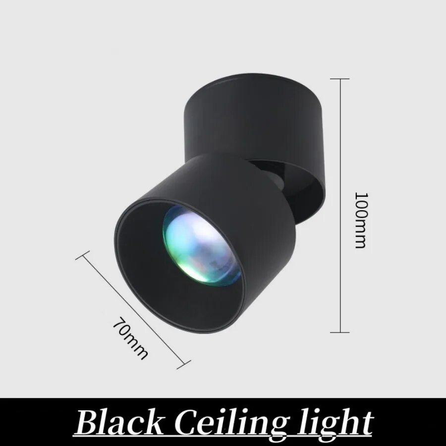 Красный потолочный точечный светильник Hill COB 10-12Вт, 15W Dimmable, Black Ceiling light, Sunset glow, Черный
