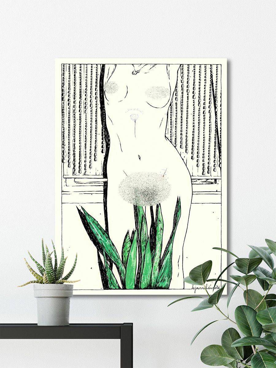 Картина на стену - "Рисунок голая девушка" , 50х70 см.