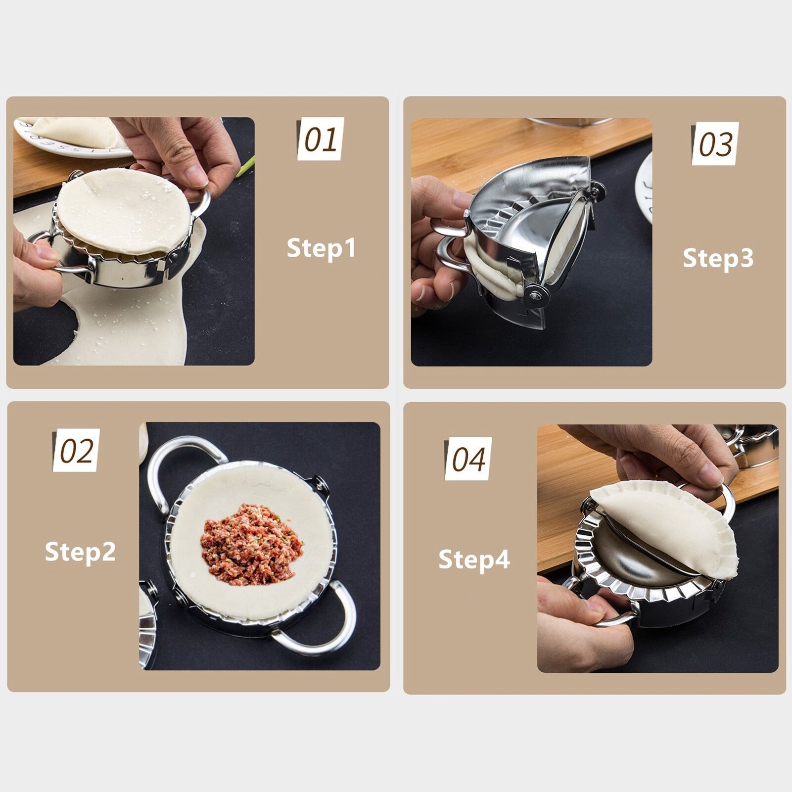 Обертка для изготовления пельменей из нержавеющей стали 304, резак для пирога, равиоли, инструменты для изготовления складных формM