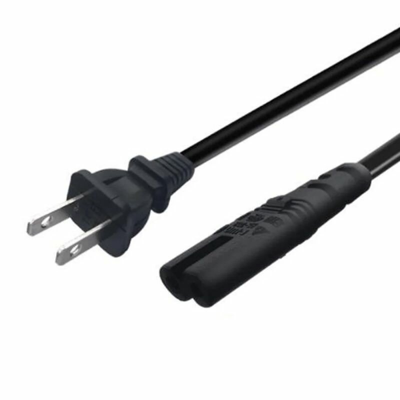 Черный, белый, медный, 1,5 м, 2x0,75 мм, 6 А, 250 В, IEC320-C7, C8 - US 2-контактный удлинительный кабель питания для Америки, Канады, Японии, Тайваня