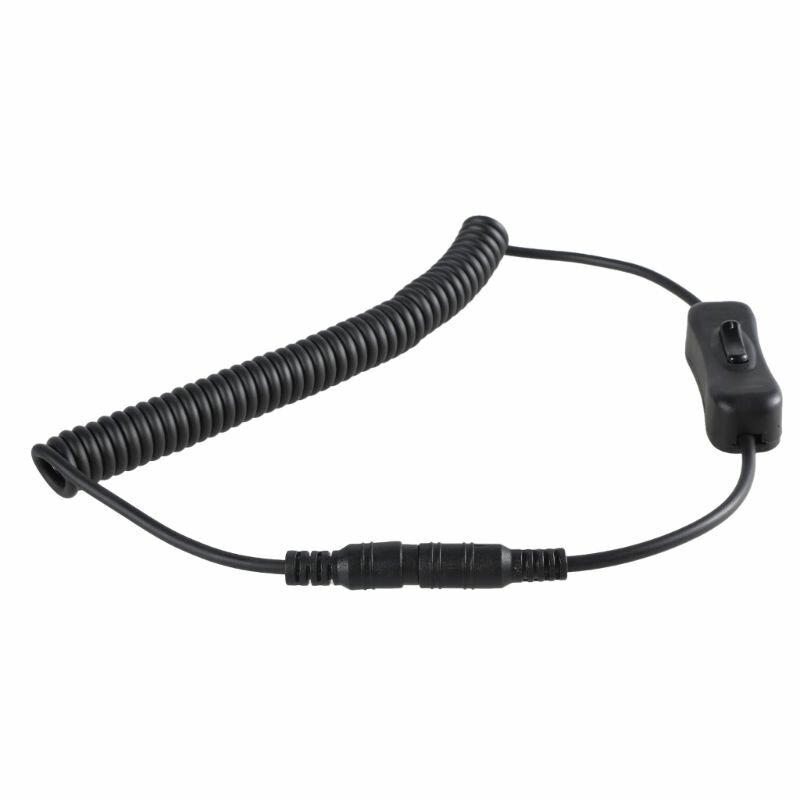 (1 шт.) Удлинительный кабель 5.5x2.1мм штекер-гнездо со спиральным проводом и выключателем