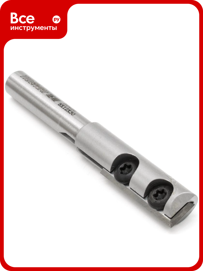 Фреза прямая со сменными ножами 12х30х76 мм, хв-к 8 мм LC106-12-30 Tideway, обработки дерева