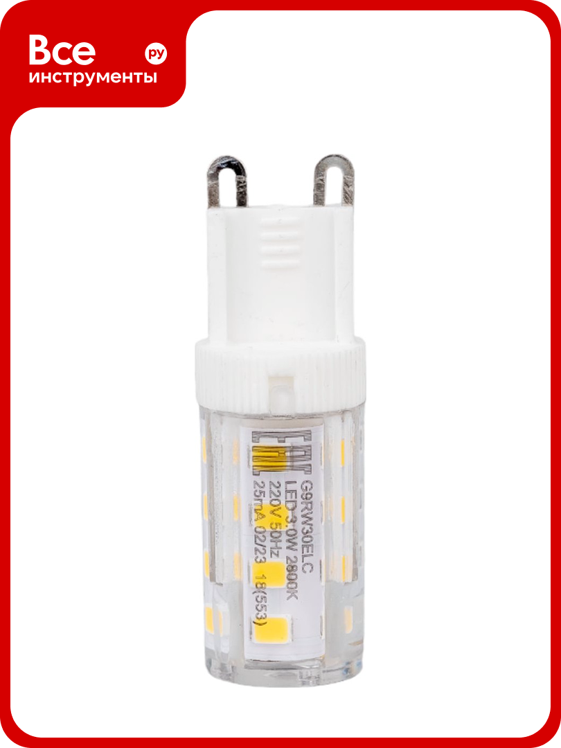 Светодиодная лампа Ecola G9 LED 3,0W Corn Micro 220V 2800K 320 50x16 G9RW30ELC