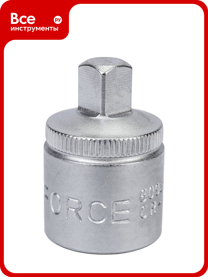 Адаптер 3/8 х1/4 FORCE 80932 универсальный переходник из хром‑ванадиевой стали с резьбовым соединением