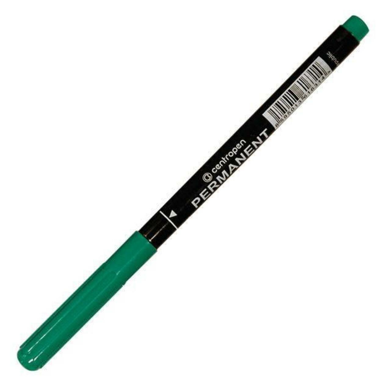Перманентный маркер Centropen "PERMANENT", круглый, светостойкий, зеленый 1 шт