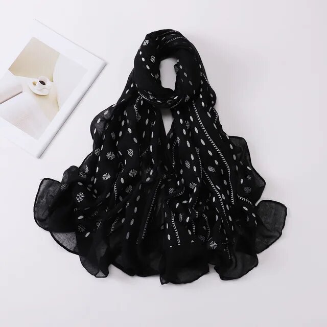 2025 однотонные вискозные шали из пены с геометрическим цветочным принтом, женский шарф высокого качества, пляжный палантин из пашмины, мусульманский хиджаб Bufandas 180*90 см